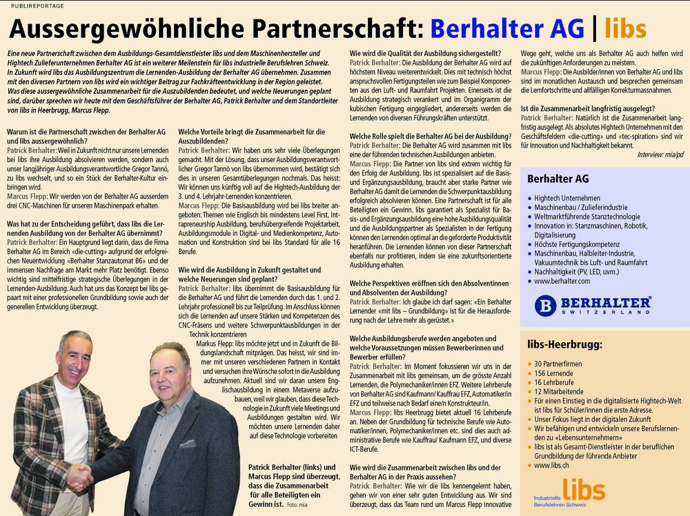 Neue Partnerschaft in Heerbrugg